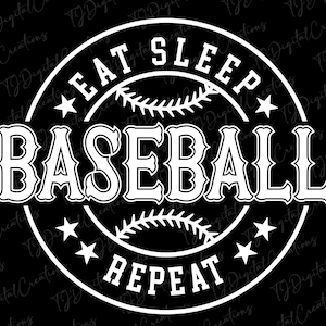 Eat Sleep Baseball Repeat Svg, Stars Svg, Baseball Svg, Digital ...