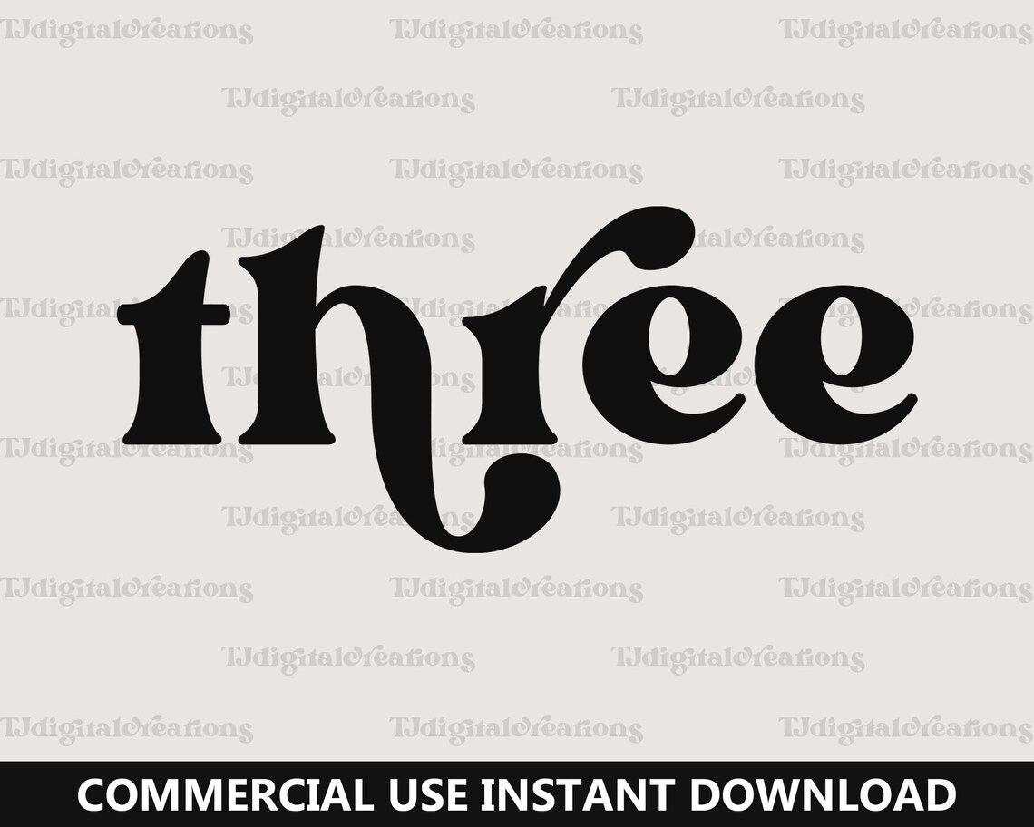 Three Svg, 3rd Birthday Svg, Digital Download, Birthday Svg, Third ...