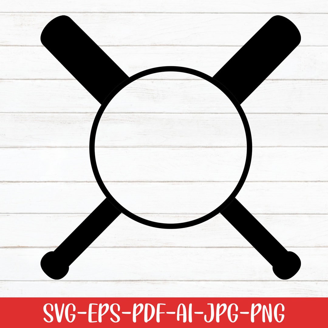 Cross Bats Svg, Baseball Svg, Monogram Svg, Baseball Bat Svg, Digital ...