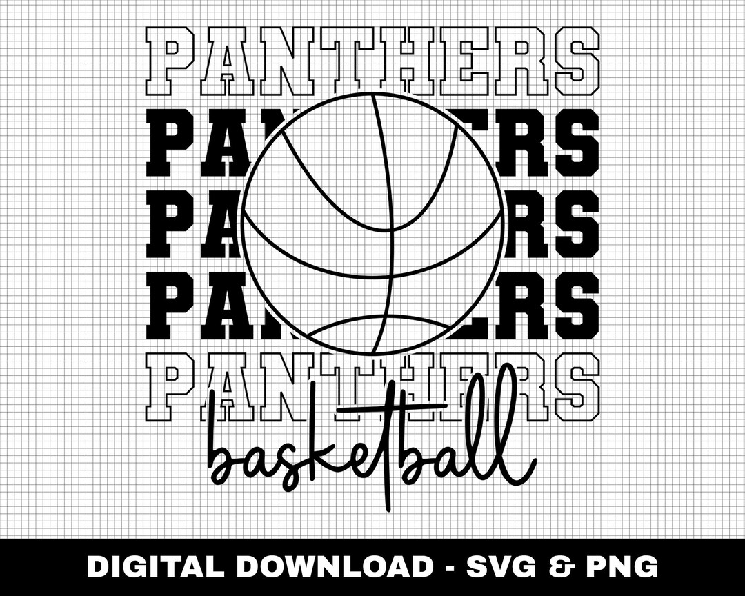 Panthers Basketball Svg, Stacked Svg, Basketball Svg, Basketball Mascot ...