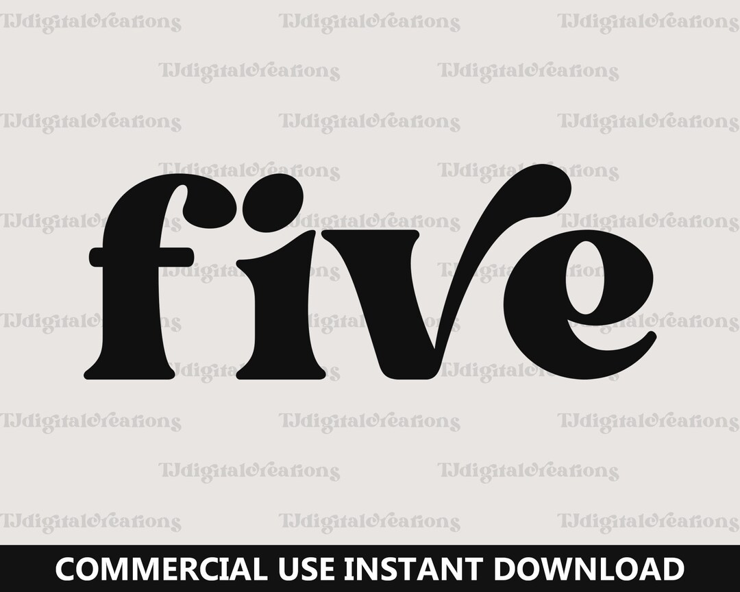 Five Svg, 5th Birthday Svg, Digital Download, Birthday Svg, Fifth ...