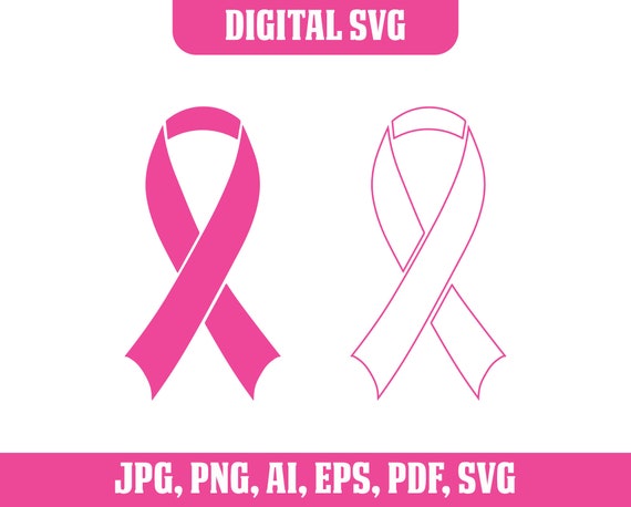 Awareness Ribbon Svg Pink Awareness Ribbon Svg Cancer | Etsy
