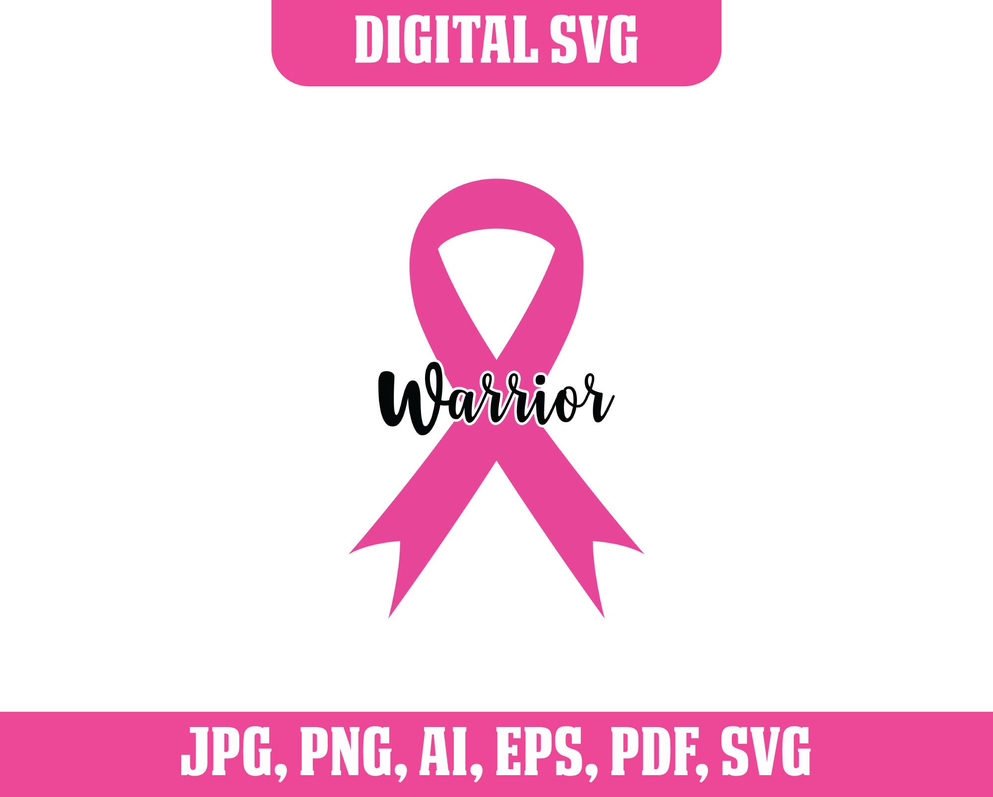 Warrior Breast Cancer Ribbon SVG Cancer Awareness Svg Ribbon | Etsy