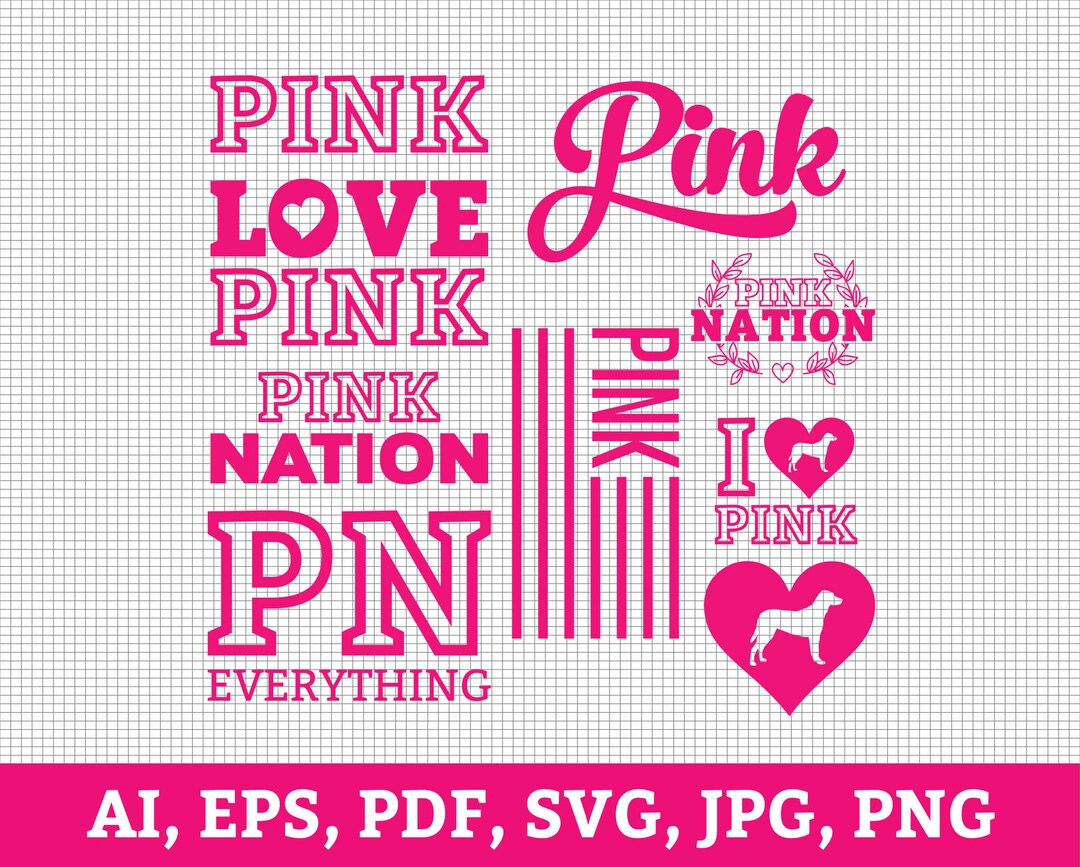 Love Pink, Love Pink Svg Bundle, Victoria Secret Svg, Love Pink Svg ...