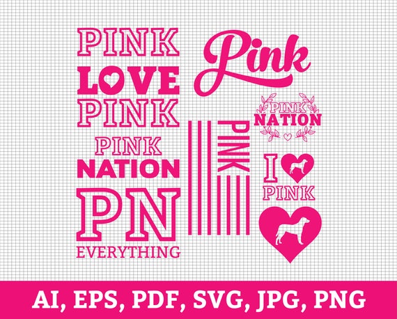 Love Pink Love Pink Svg Bundle Victoria Secret Svg Love - Etsy