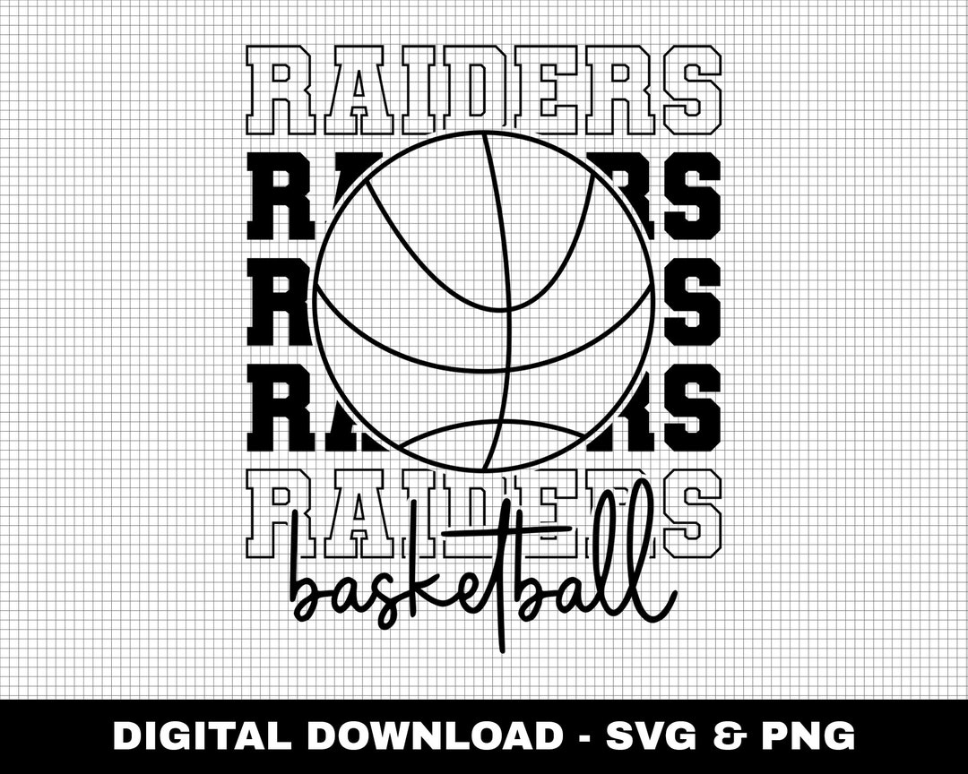 Raiders Basketball Svg, Stacked Svg, Basketball Svg, Basketball Mascot ...