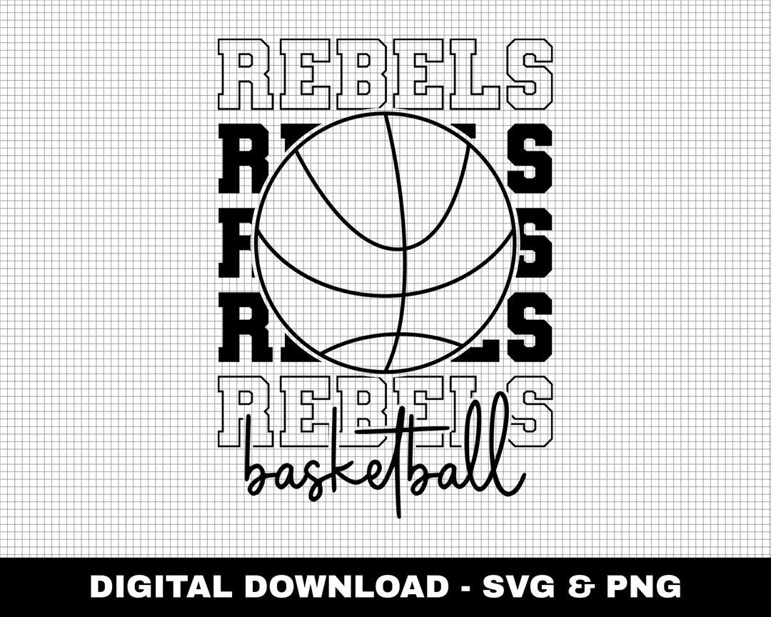 Rebels Basketball Svg, Stacked Svg, Basketball Svg, Basketball Mascot ...