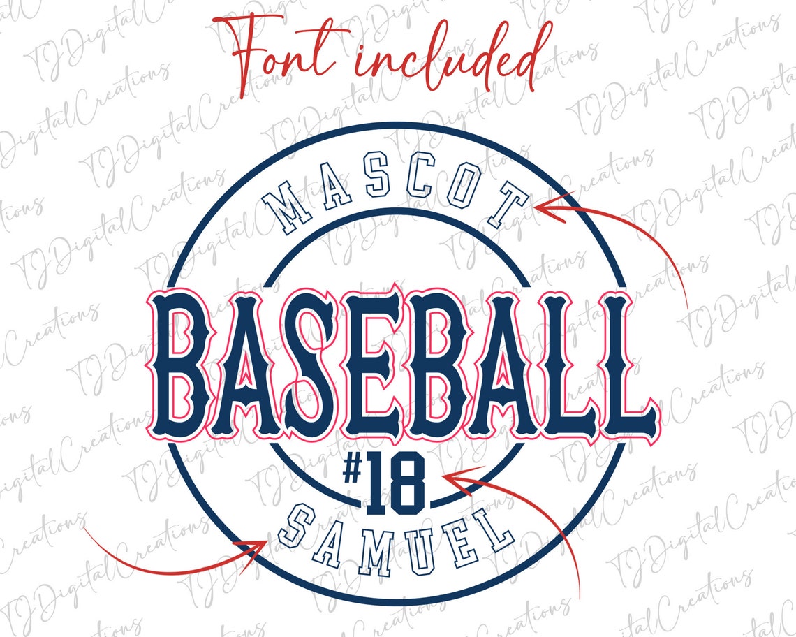 Baseball Mascot Svg, Custom Name Svg, Digital Download, Team Spirit Svg ...