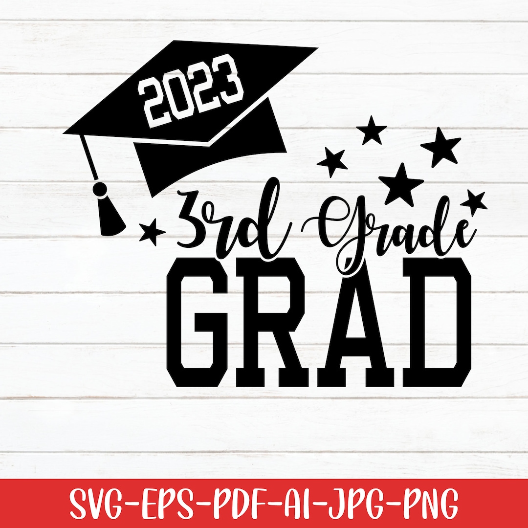 3rd Grade Grad Svg, Graduation Svg, Back to School Svg, Digital ...