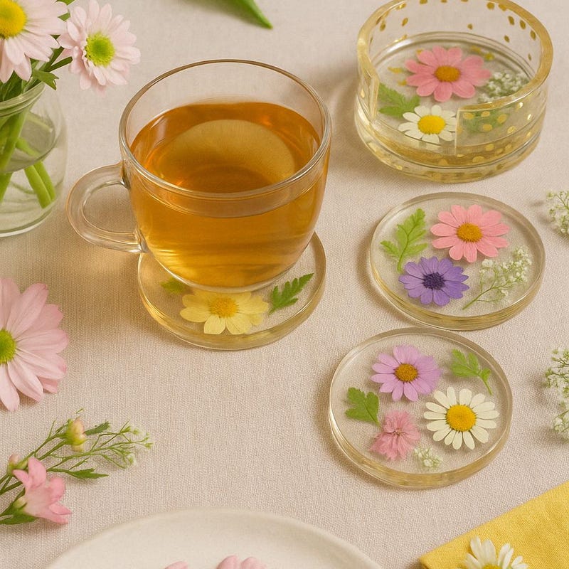 Resin Flower Coaster - Etsy