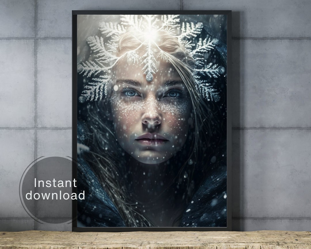 Queen Art Printable Snow White Wall Decor Winter Wall Art Digital ...
