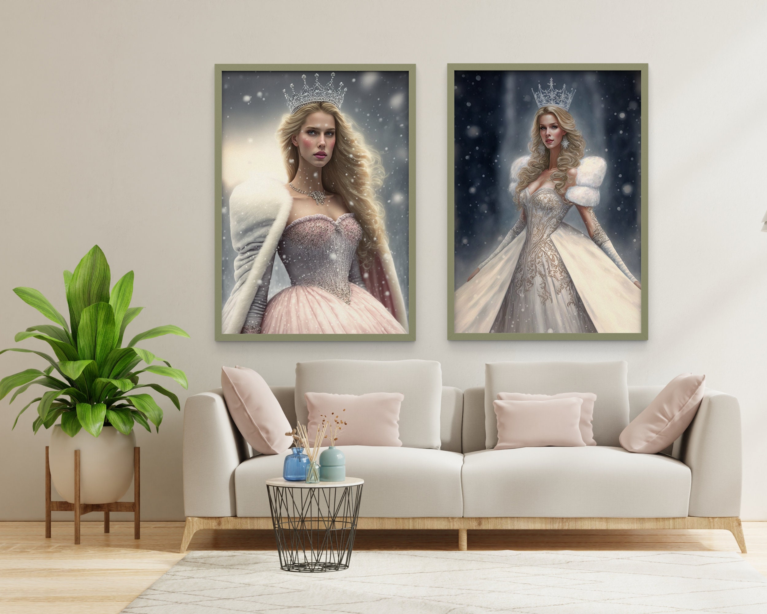 Beautiful Snow Queen, Christmas Printable, Woman in Winter, Fashionable ...