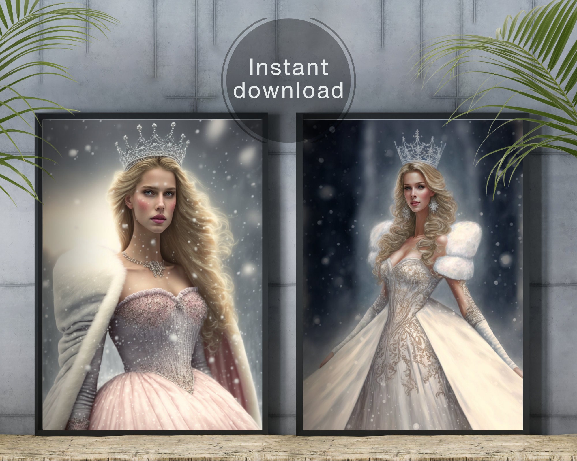 Beautiful Snow Queen, Christmas Printable, Woman in Winter, Fashionable ...