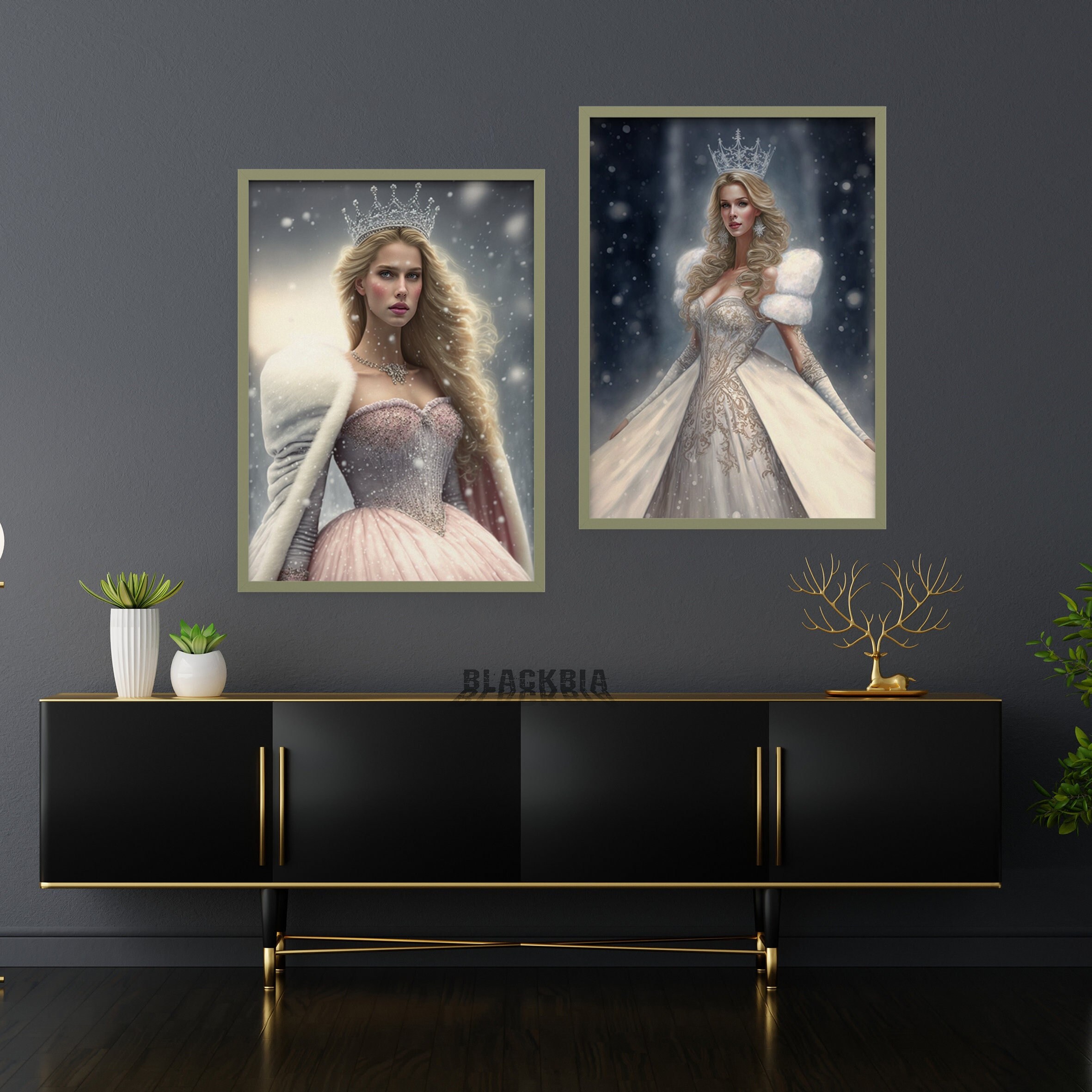 Beautiful Snow Queen, Christmas Printable, Woman in Winter, Fashionable ...