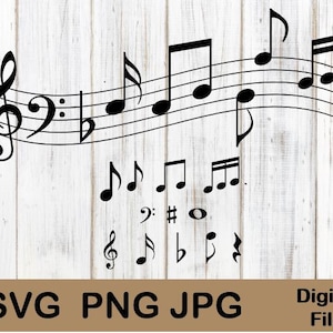 Música SVG, Notas musicales SVG, Imágenes prediseñadas de notas ...
