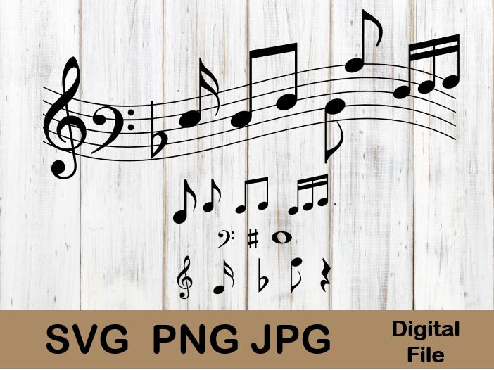 Music SVG, Music Notes SVG, Music Notes Clipart, Png Jpg, Cricut ...