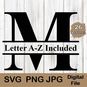 Split Monogram SVG Bundle, Spilt Letter Svg, Alphabet Clipart, Last ...