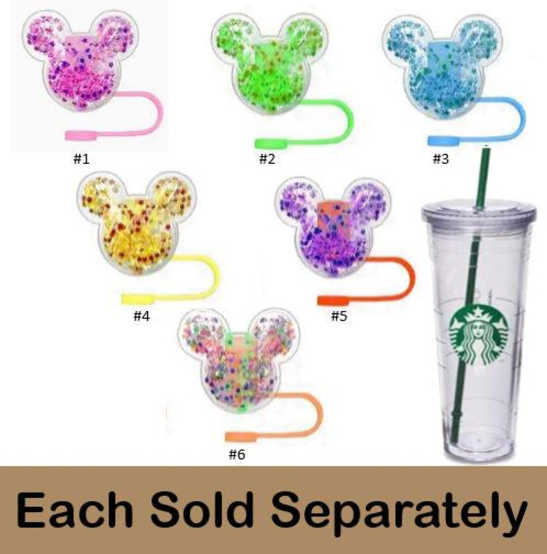 Glitter Straw Toppers, Beach Accessory, Mouse Head Straw Toppers ...