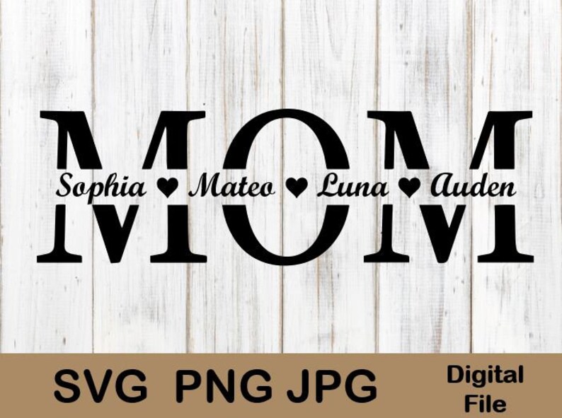 Mom SVG, Mother Svg, Jpg Png, Mother's Day, Mom Split Name Frame, Mum ...