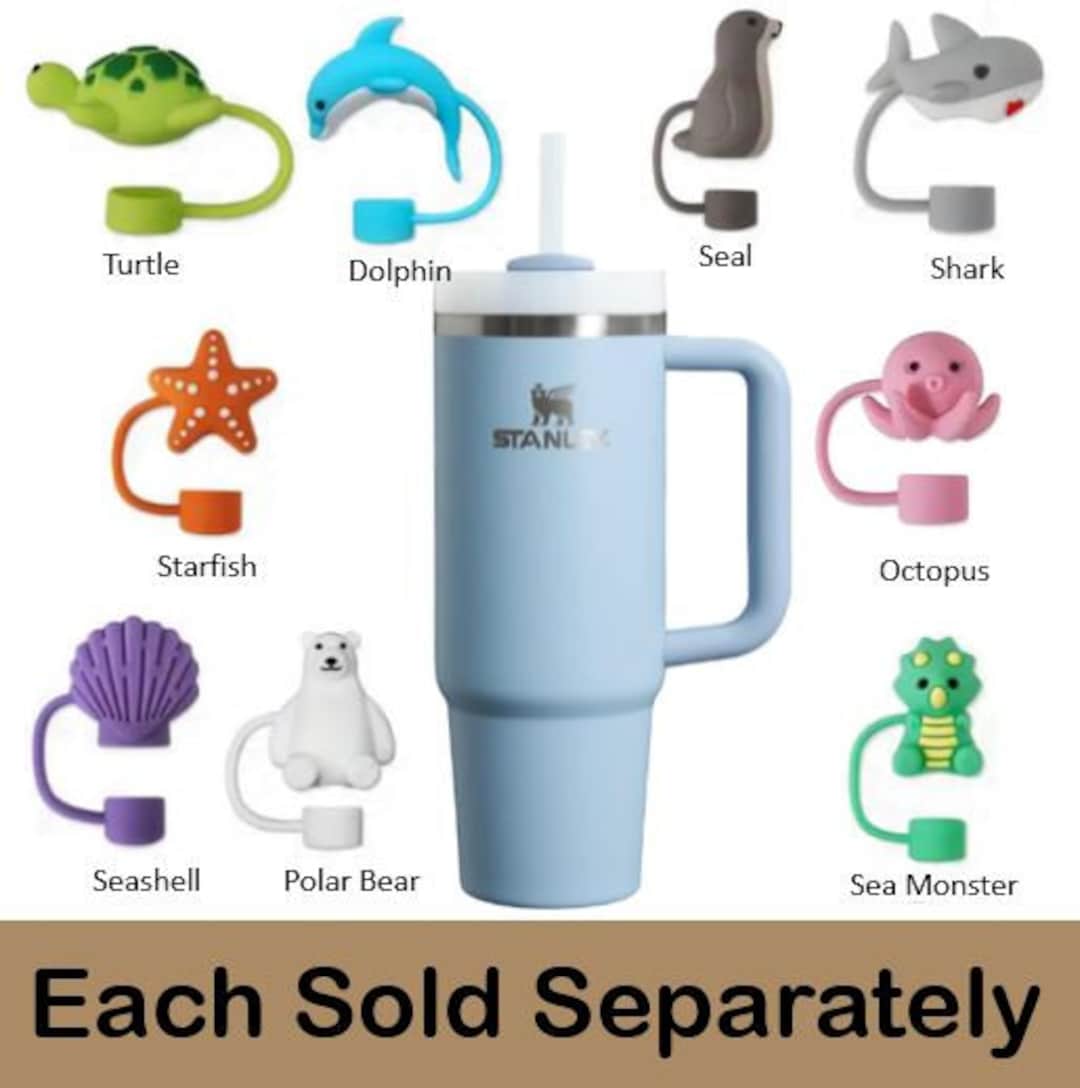 Straw Topper, Beach Accessory, Shark, Turtle, Starfish, Octopus ...