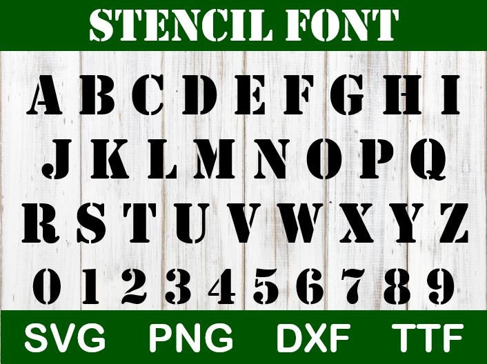 Stencil Font SVG, Stencil Alphabet, Army Navy Font, School Font, Poster ...