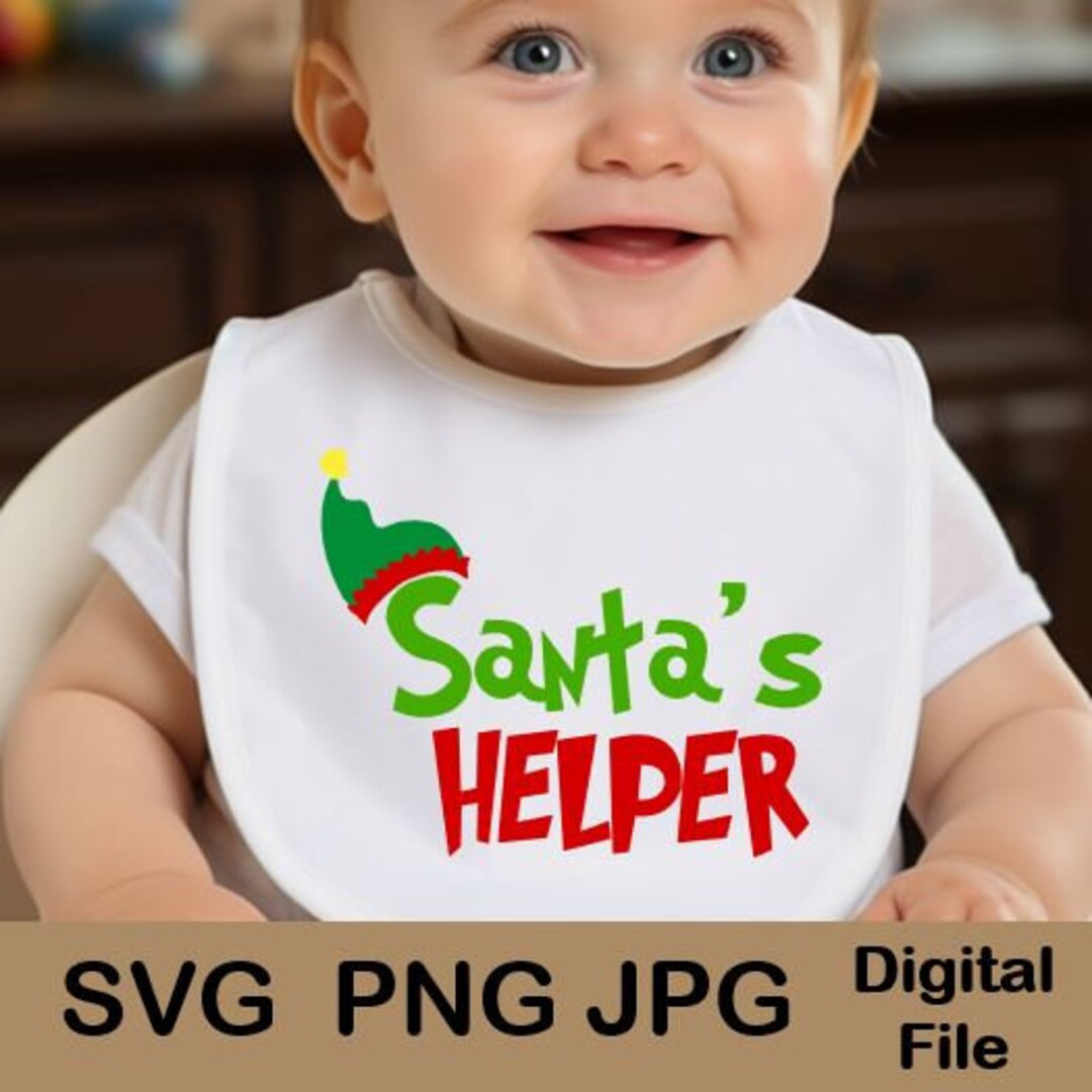 Santa's Little Helper SVG Kids Christmas Baby Boy Girl - Etsy