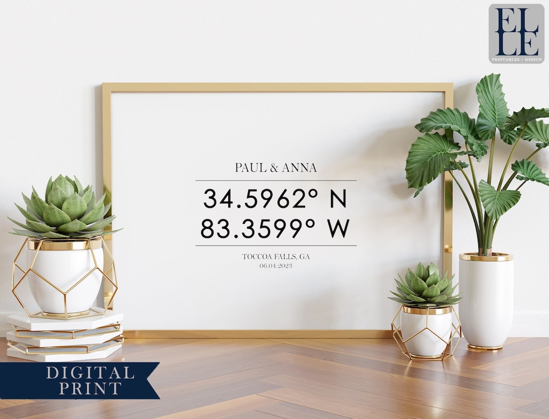 Coordinate Print, Valentines Day Gift, Wedding Coordinates,anniversary ...