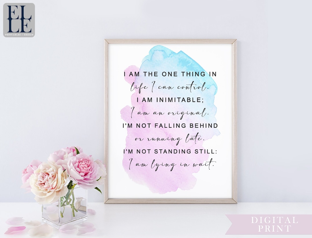 Hamilton Quote, I Am the One Thing in Life I Can Control, Hamilton Wall ...