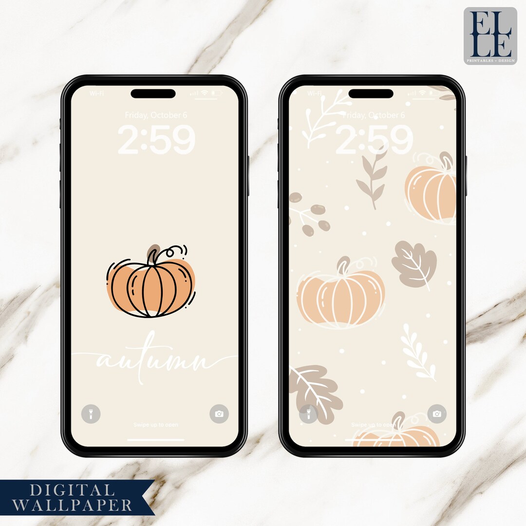Fall Phone Wallpaper, Fall Pumpkin Phone Wallpaper, Orange iPhone ...