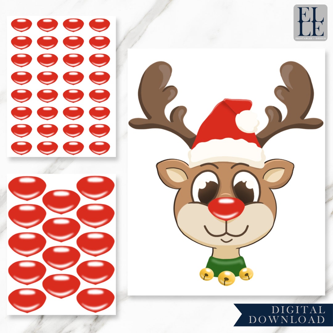 Fun Christmas Game, Holiday Game, Pin the Nose Game,printable Christmas ...