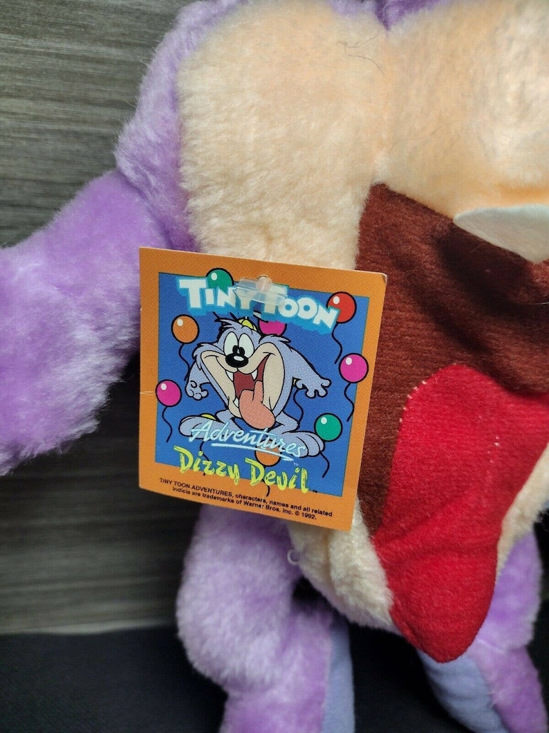 Dizzy Devil Tiny Toons Taz 1990 Vintage Ace Plush Stiff | Etsy