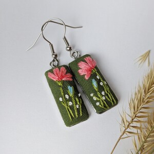 Hand-embroidered Pink Cosmos Embroidery Handmade Floral - Etsy