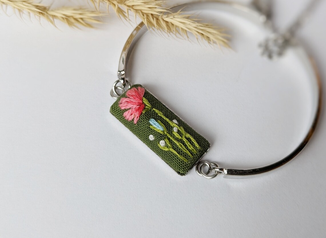 Hand-embroidered Pink Cosmos Embroidery Handmade Floral - Etsy