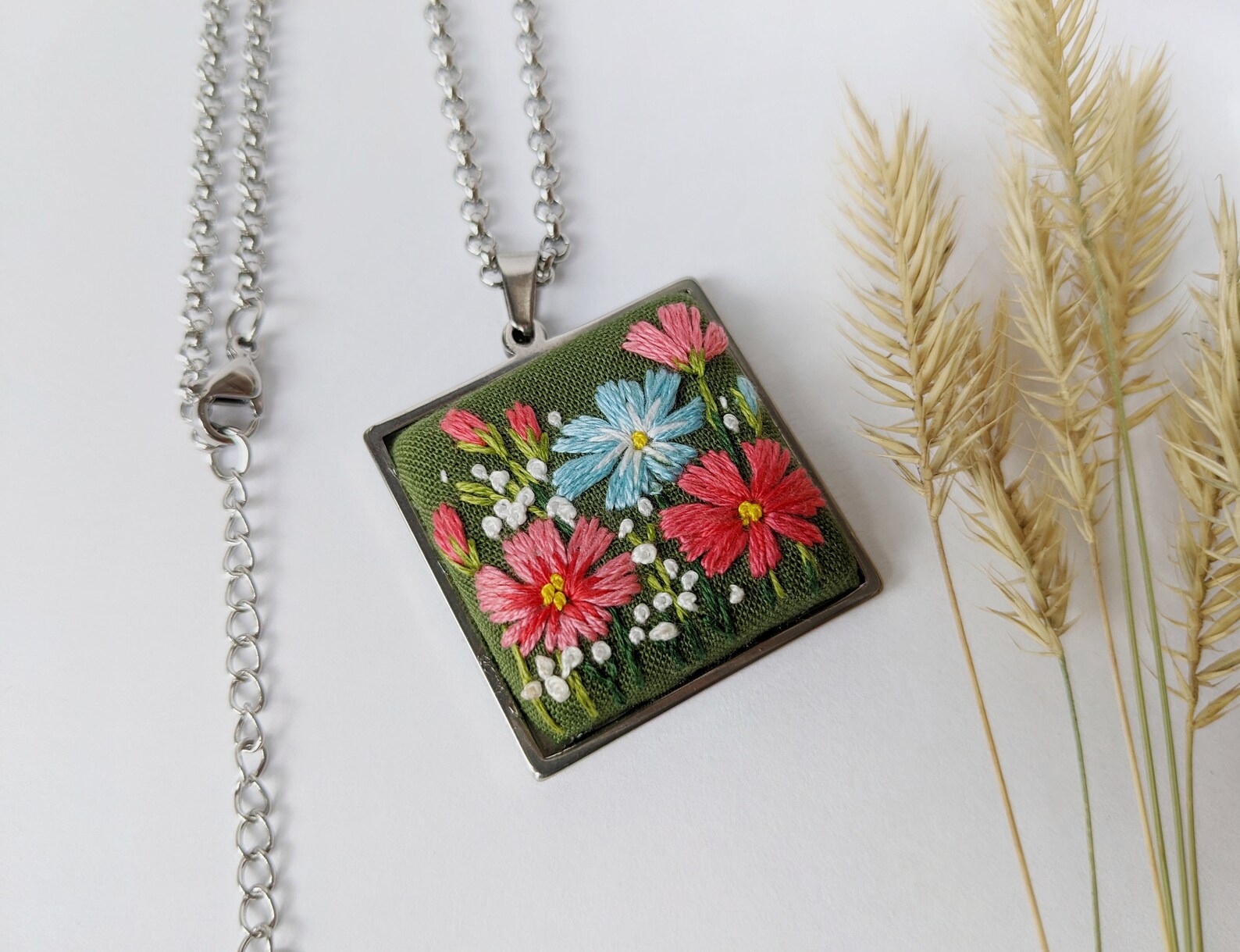 Hand-embroidered Pink Cosmos Embroidery Handmade Floral - Etsy