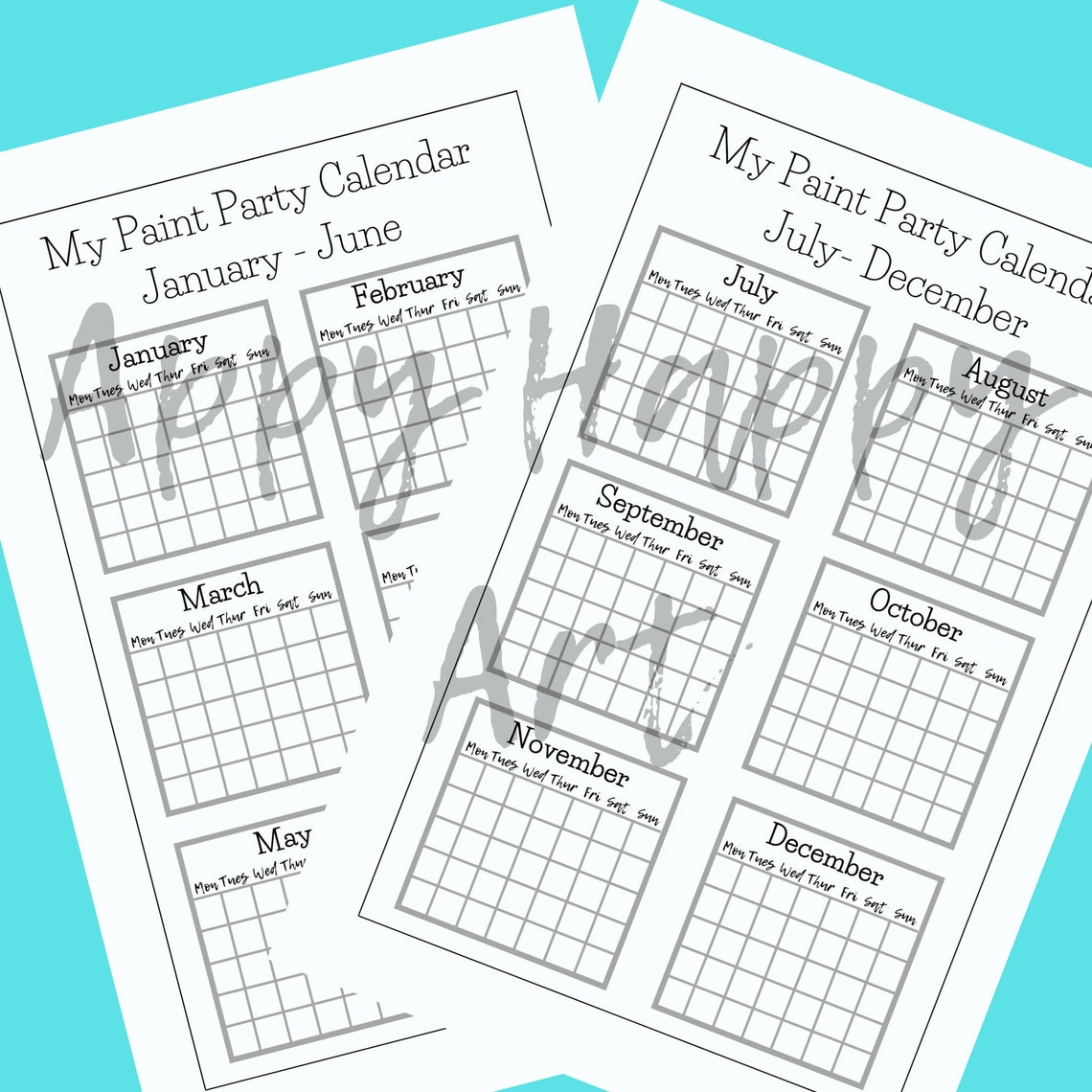 Paint Party Planner Bundle, Instant Digital Download, Checklists ...