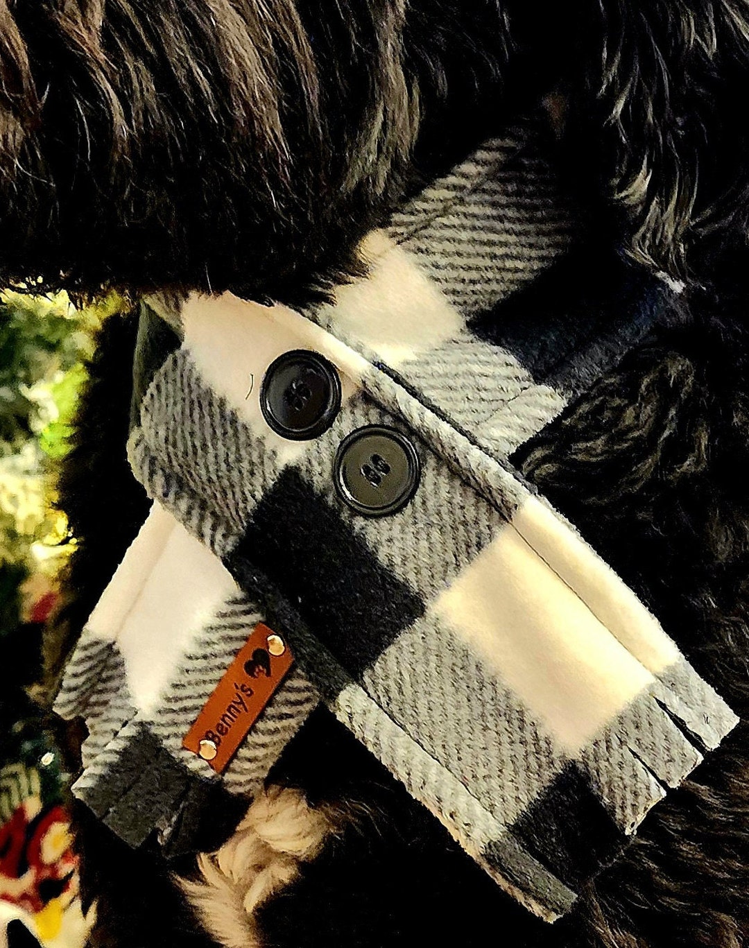 Dog Scarf Winter Pet Scarf Buffalo Plaid Puppy Scarf X Mas Dog Scarf ...