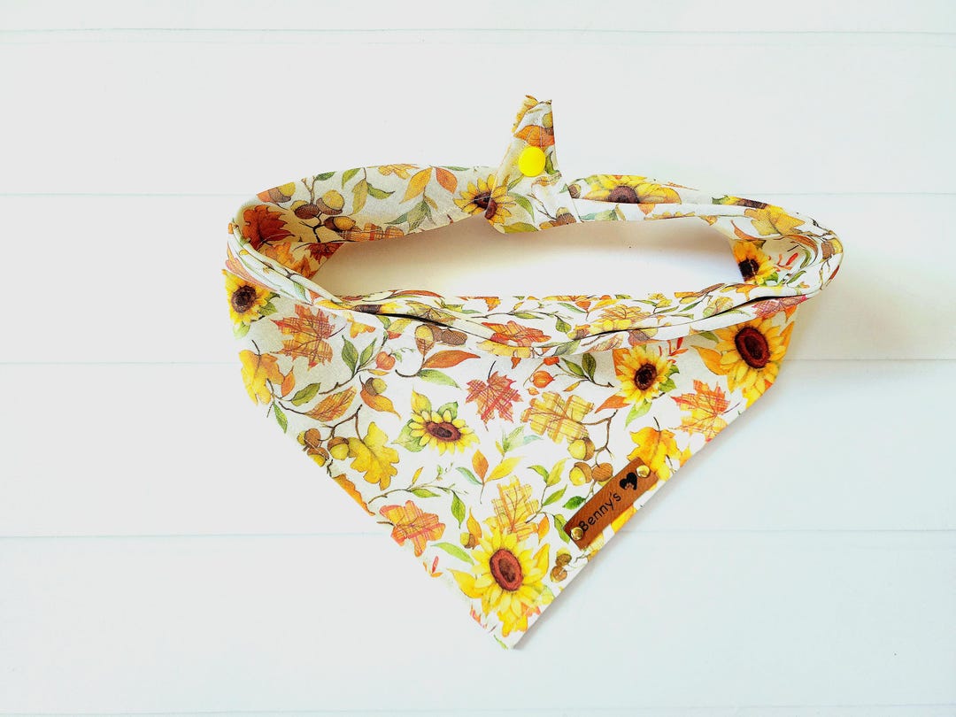 Fall Dog Bandana, Sunflower Dog Bandana, Fall Leaves Dog Bandana, New ...