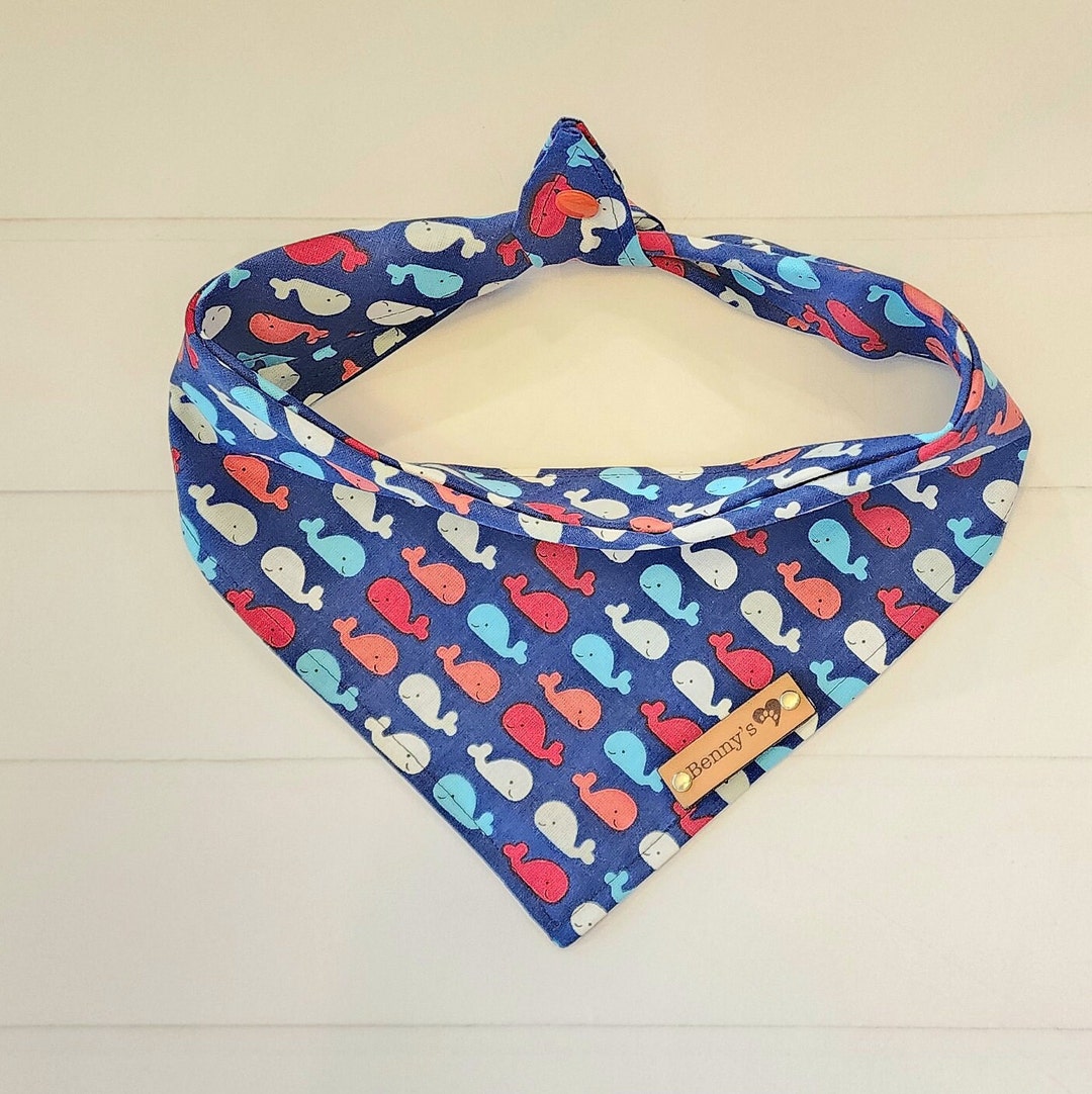 Whale Dog and Cat Bandana Beach Dog Bandana Nautical Dog Bandana Tie ...