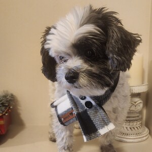 Fleece Buffalo Plaid Dog Scarf, Winter Puppy Scarf - Etsy
