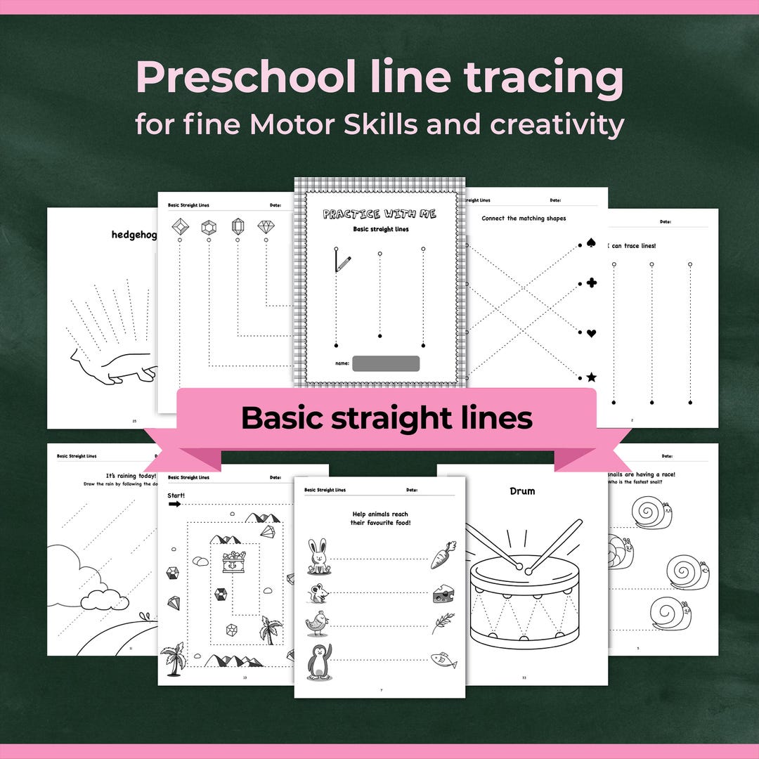 Preschool Line Tracing Worksheets: Fine Motor Skills Activity ...
