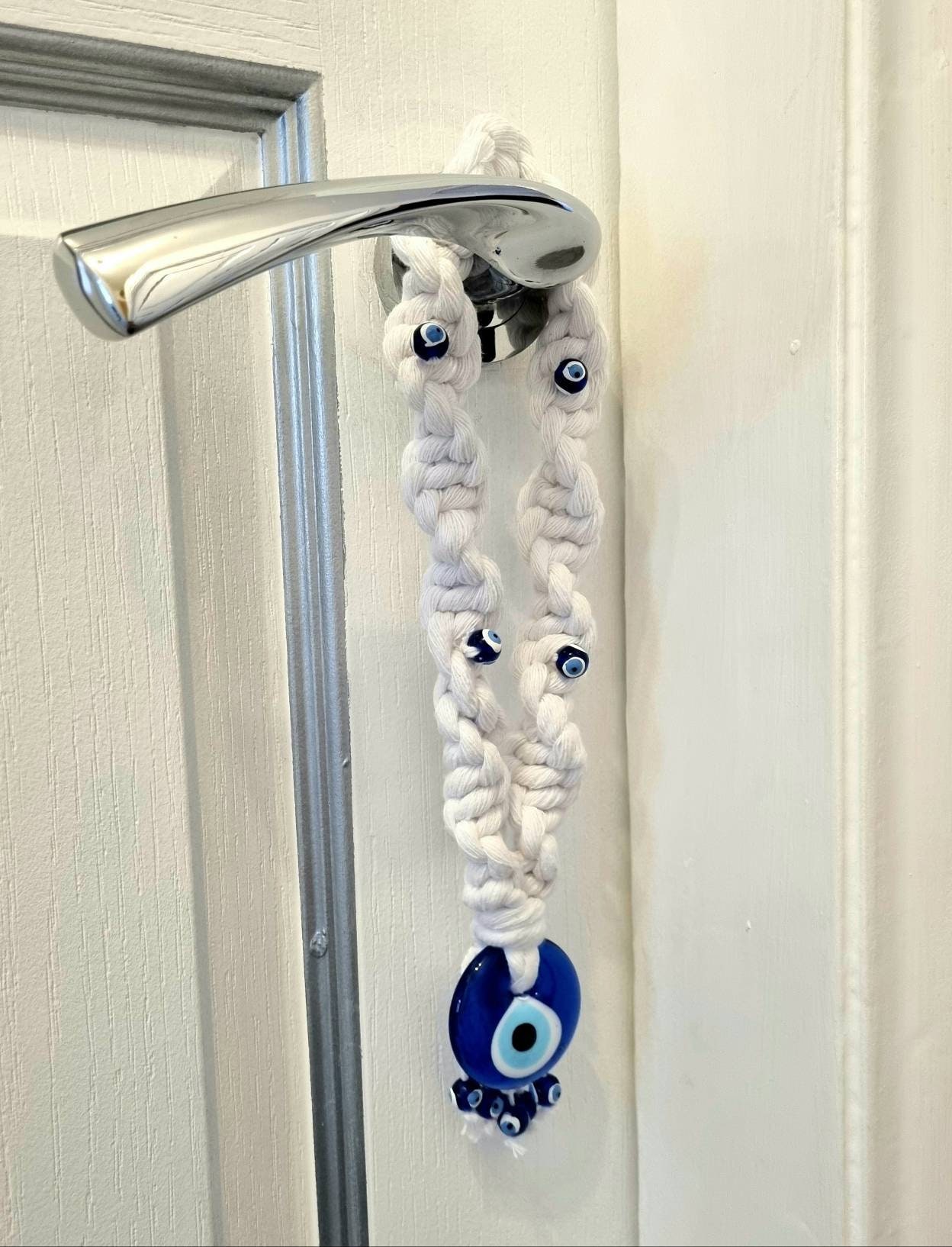 Handmade Evil Eyes nazar Macrame Door Tassel Hanger in 3 Colours Dark ...