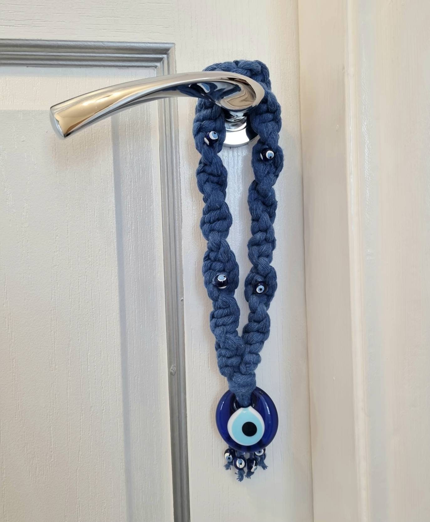 Handmade Evil Eyes nazar Macrame Door Tassel Hanger in 3 Colours Dark ...