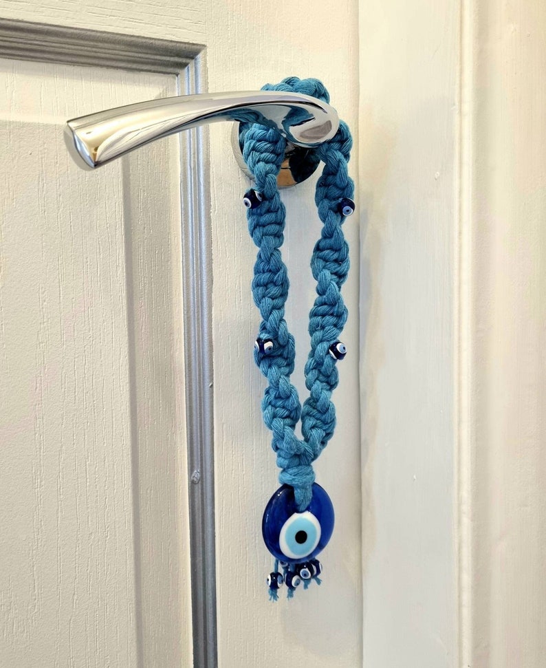 Handmade Evil Eyes nazar Macrame Door Tassel Hanger in 3 Colours Dark ...