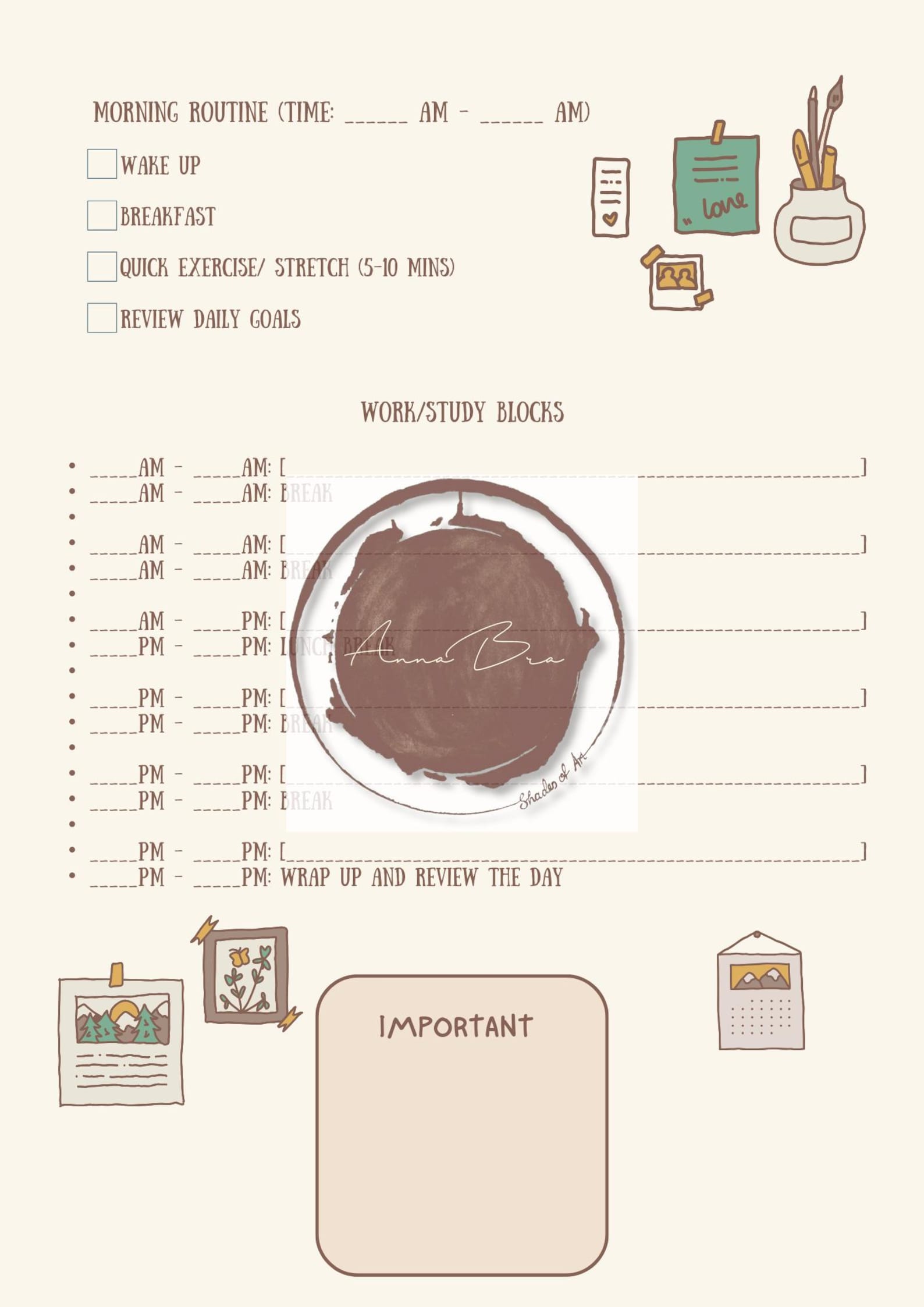 ADHD Daily Planner / Printable / PDF & PNG Zipped Format - Etsy