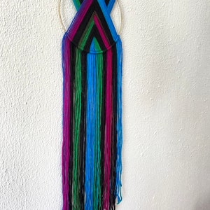 Rainbow Macrame Hoop Yarn Wall Hanging Macrame Wall Hanging - Etsy