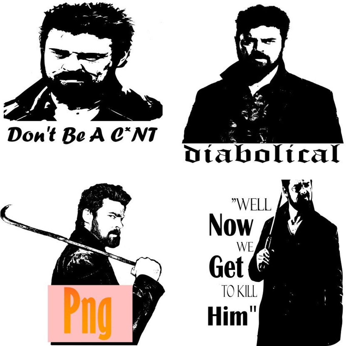 The Boys "butcher" PNG 4pc. Bundle - Etsy