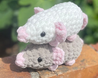 Crocheted Chef Rat Stuffed Rat in a Chef Hat Handmade Animal Amigurumi ...