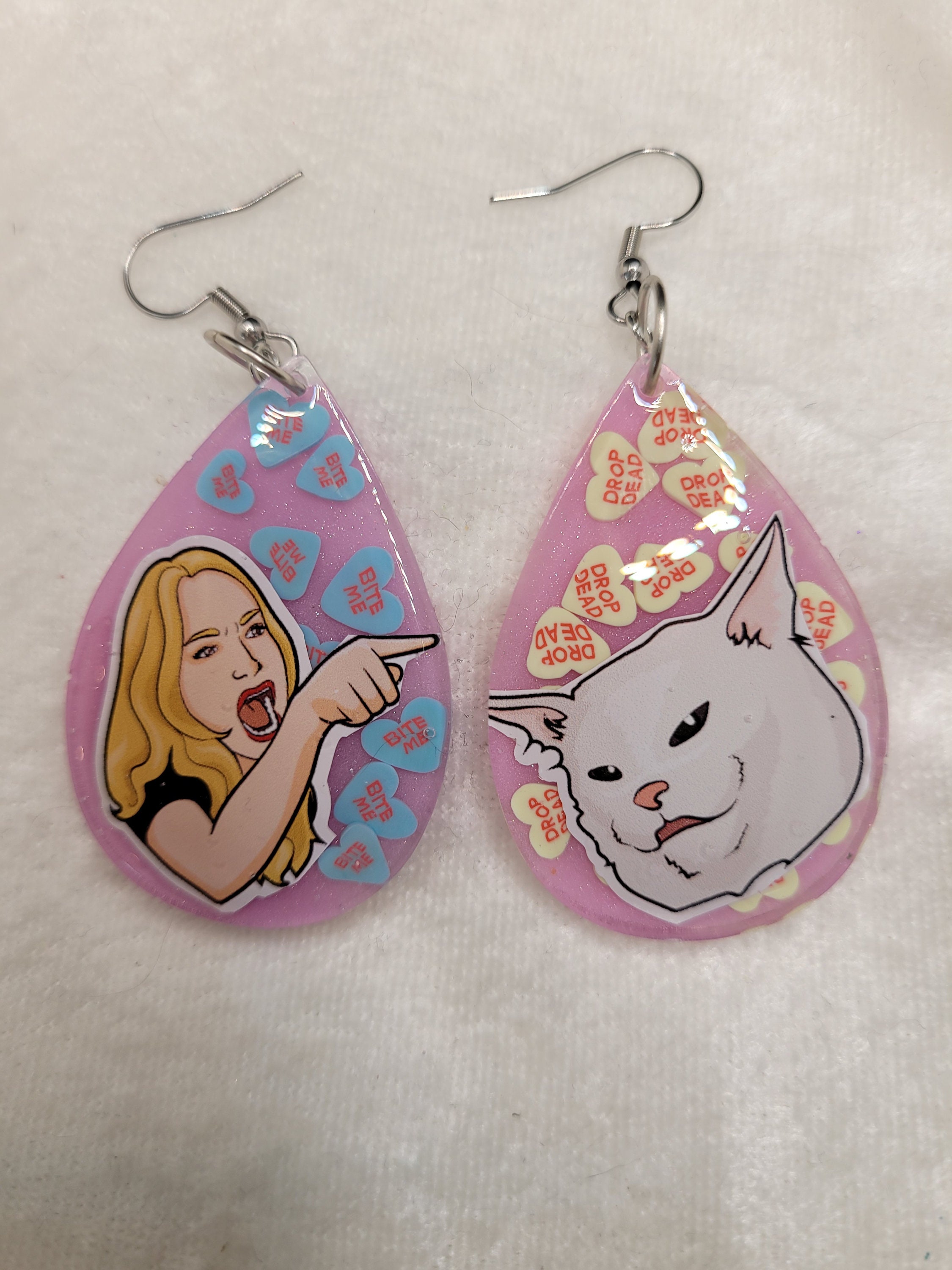 Cat Meme Earrings - Etsy