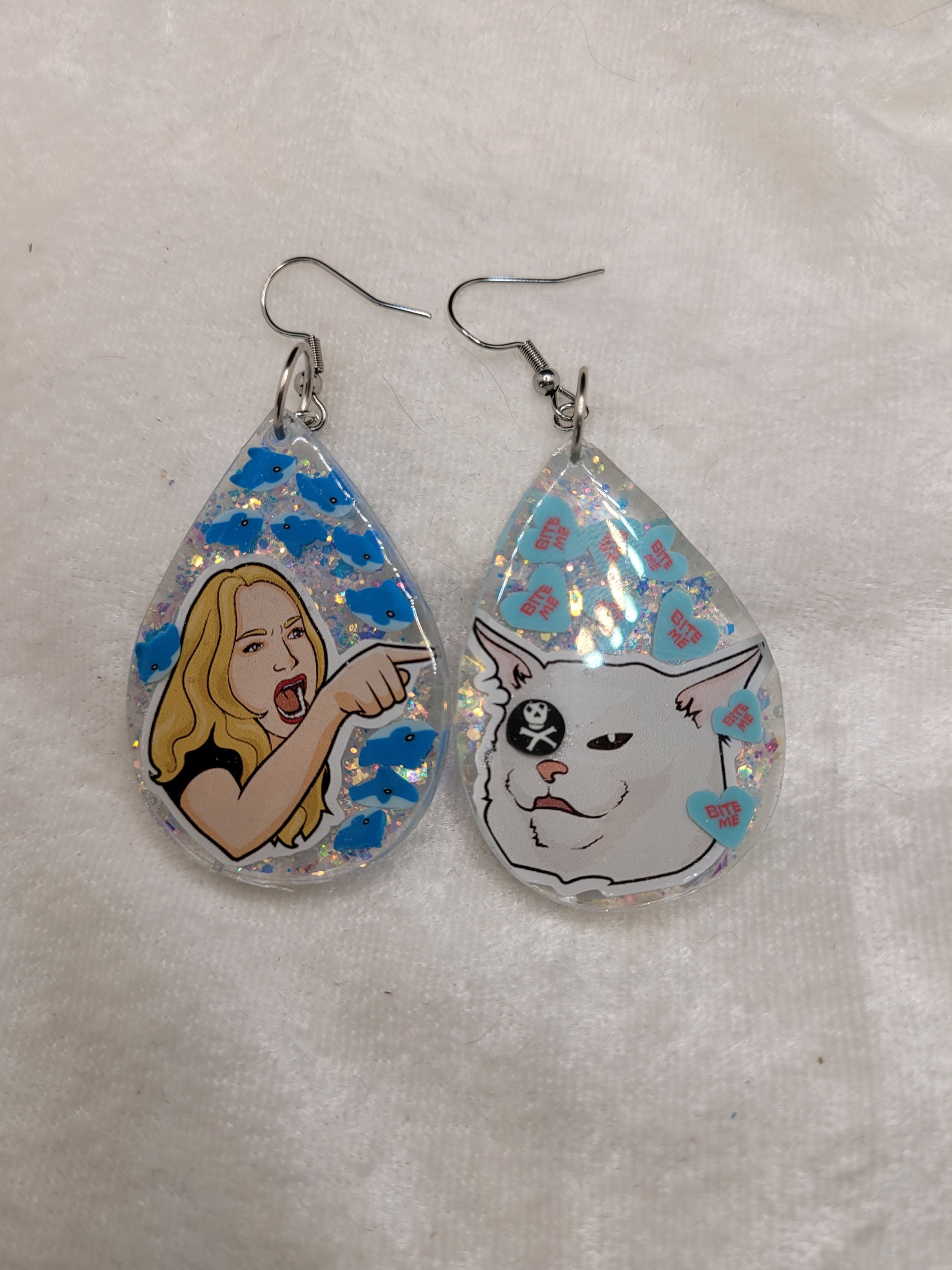 Cat Meme Earrings - Etsy