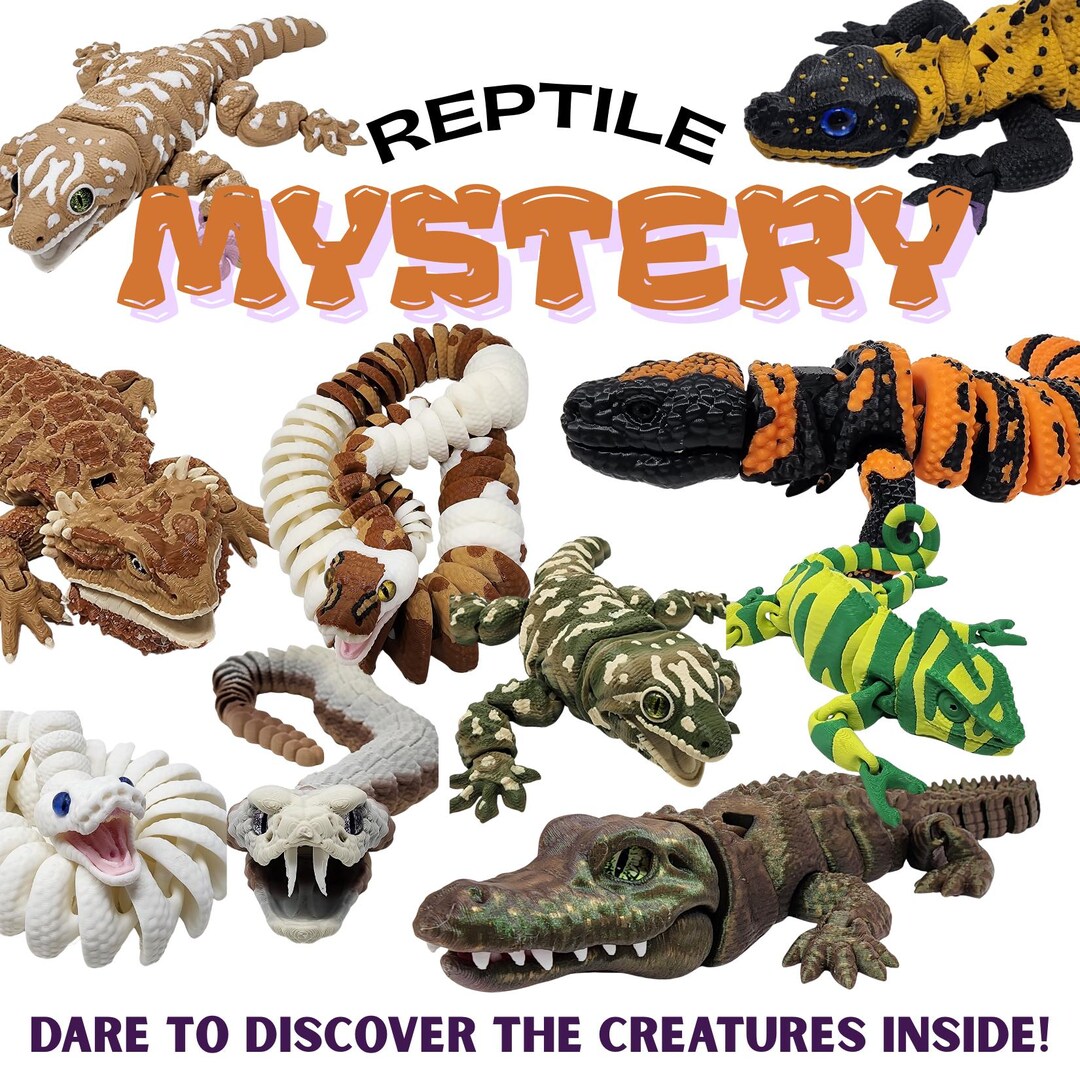 3D Printed Realistic Reptile Bundle! Your Choice or MYSTERY! - Etsy